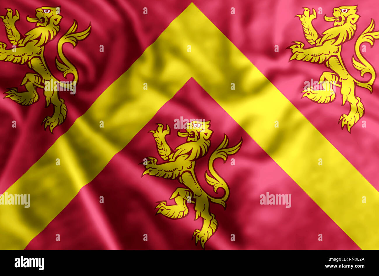 Anglesey stylish waving and closeup flag illustration. Perfect for ...