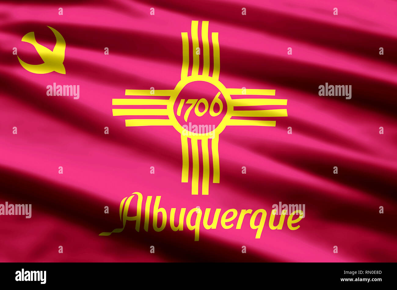 Albuquerque New Mexico stylish waving and closeup flag illustration ...