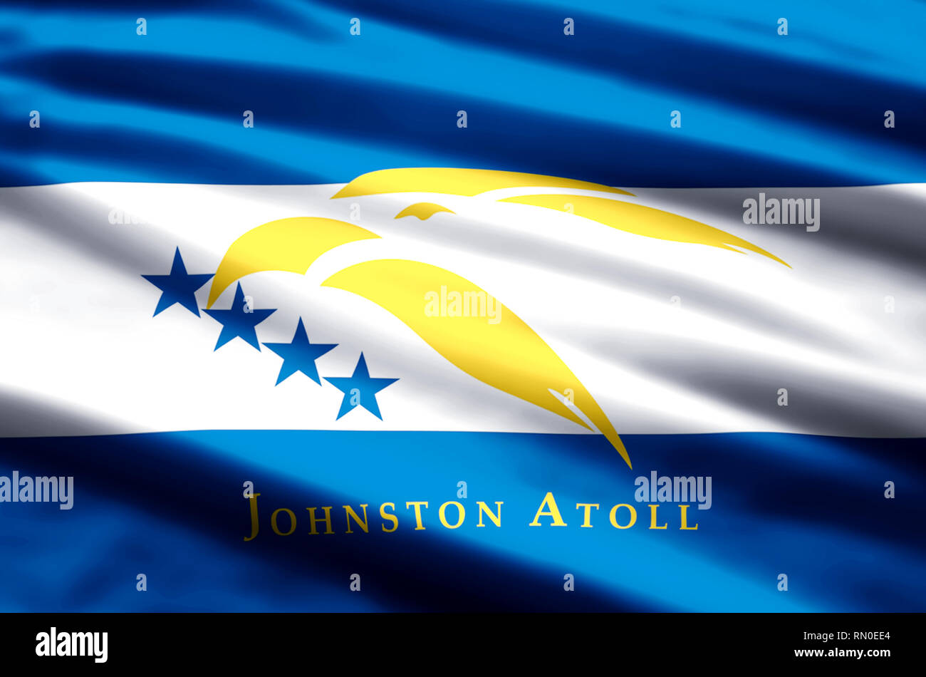 Johnston Atoll stylish waving and closeup flag illustration. Perfect ...