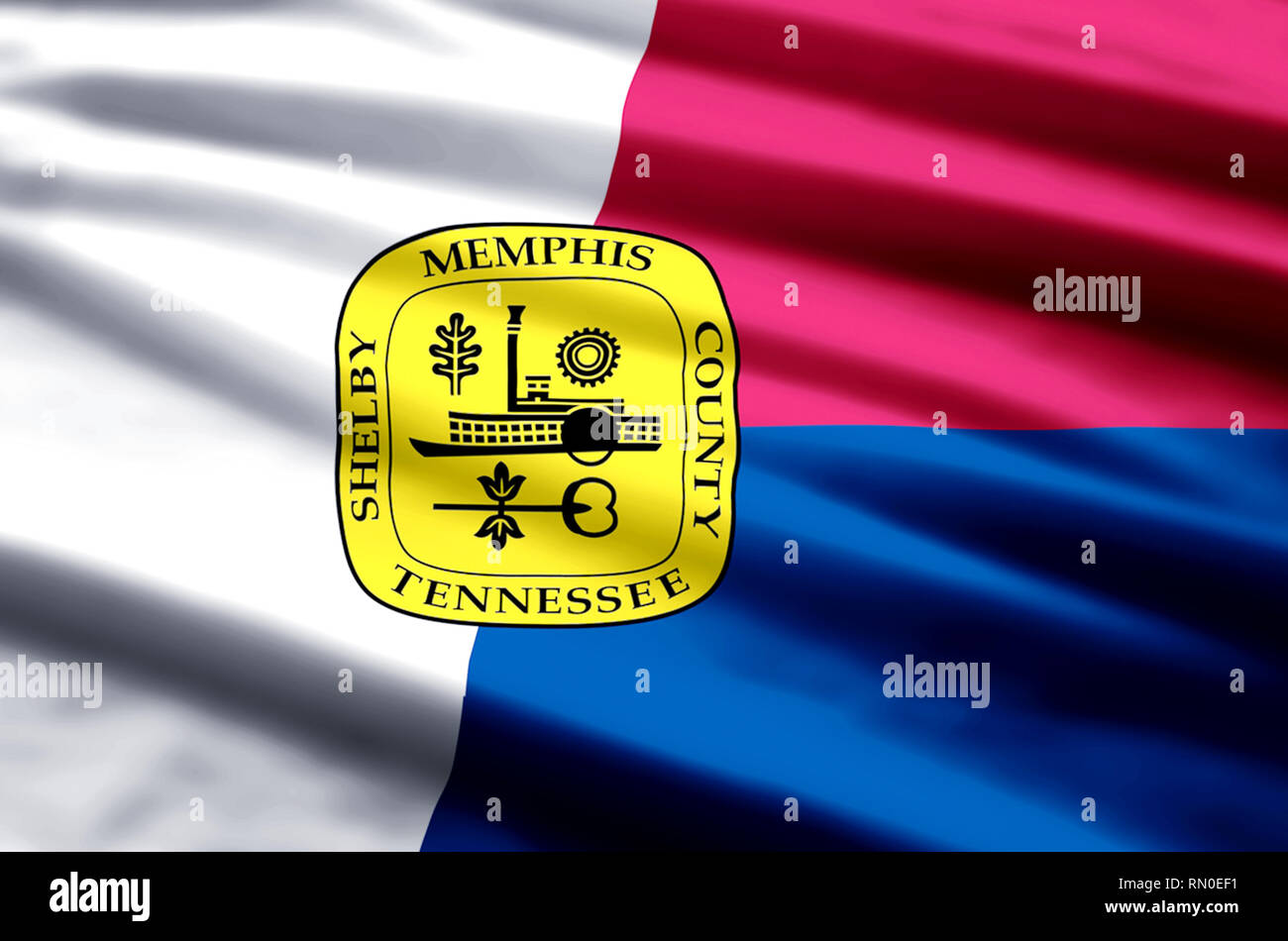 Memphis Tennessee stylish waving and closeup flag illustration. Perfect ...