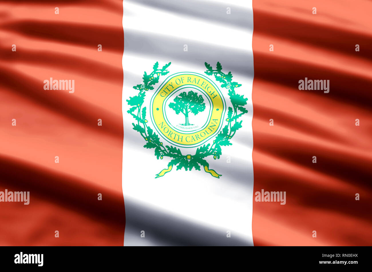 Raleigh stylish waving and closeup flag illustration. Perfect for ...