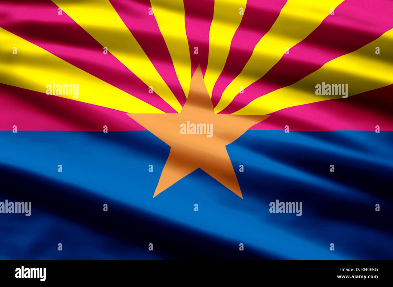 Arizona stylish waving and closeup flag illustration. Perfect for ...