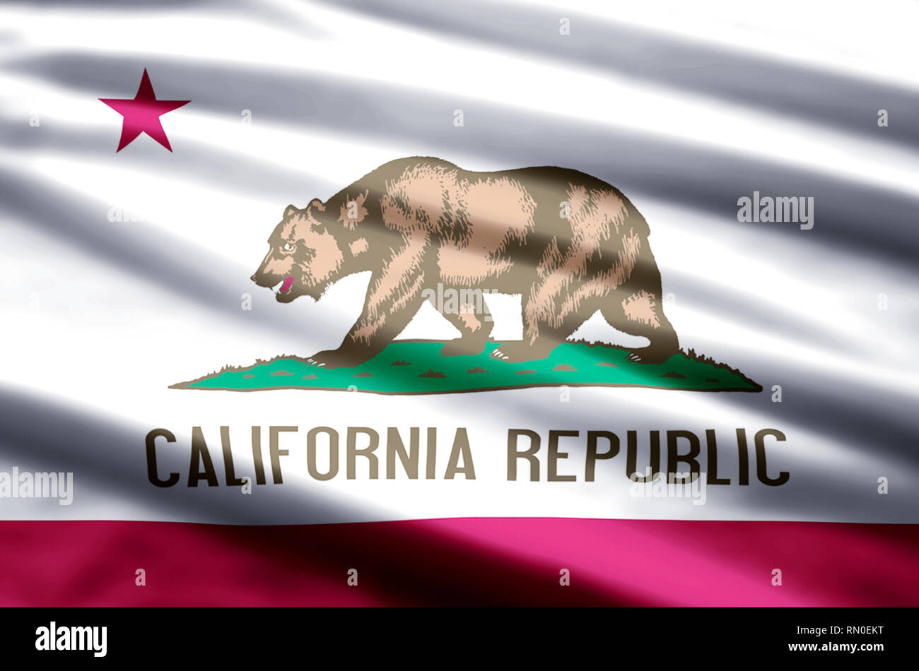 California stylish waving and closeup flag illustration. Perfect for ...