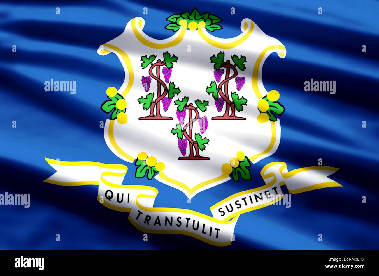 Connecticut stylish waving and closeup flag illustration. Perfect for ...