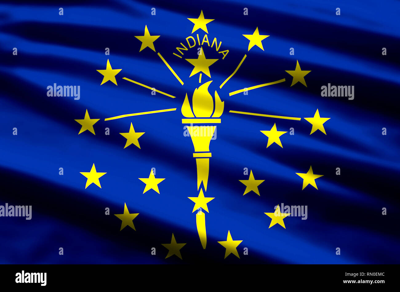 Indiana stylish waving and closeup flag illustration. Perfect for ...