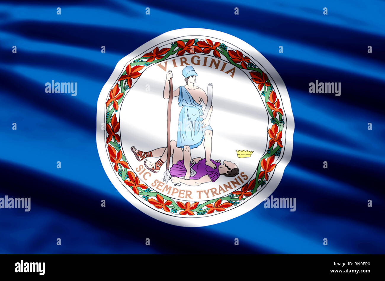 Virginia stylish waving and closeup flag illustration. Perfect for ...