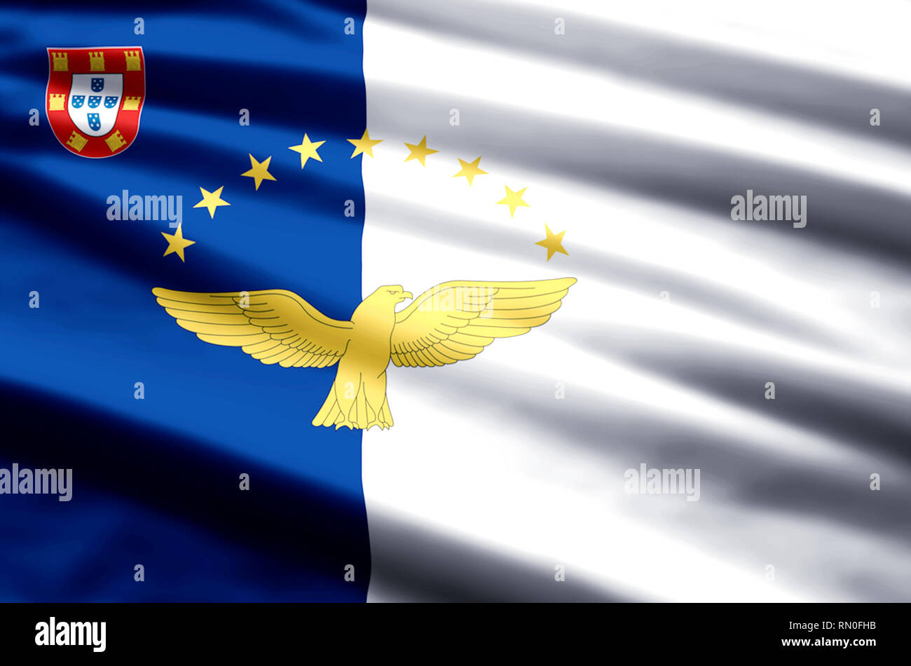 Azores stylish waving and closeup flag illustration. Perfect for ...