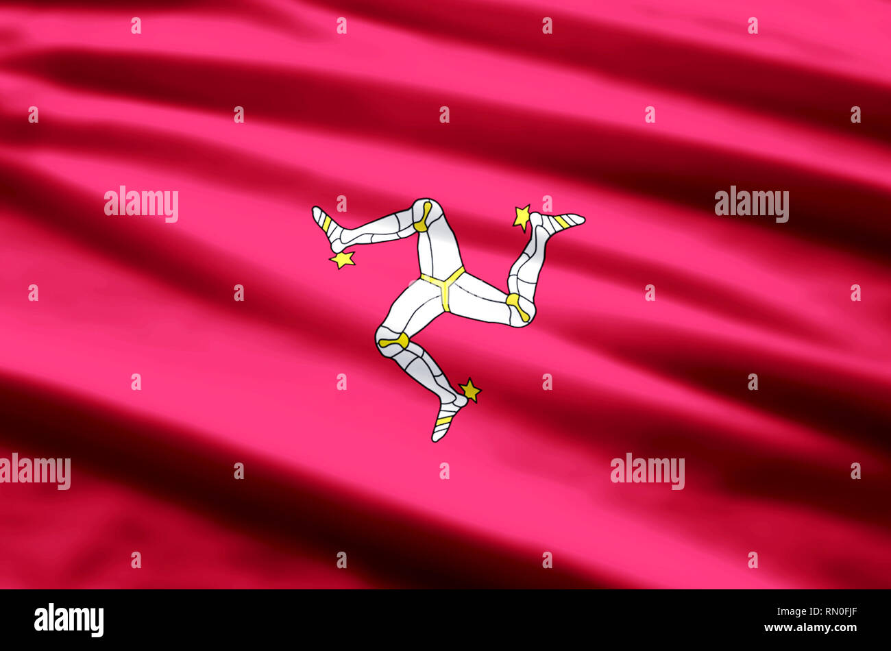 Isle Of Man stylish waving and closeup flag illustration. Perfect for ...