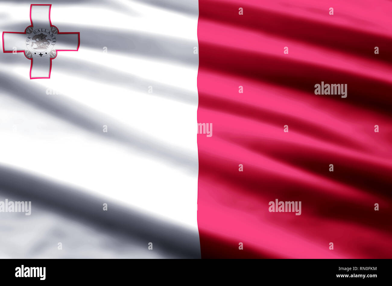 Malta stylish waving and closeup flag illustration. Perfect for ...