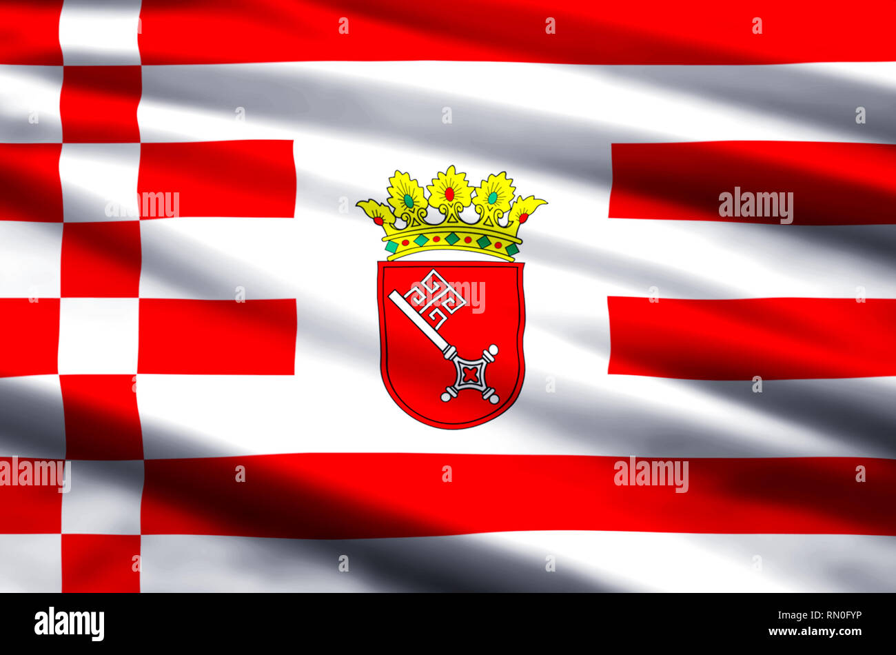 Bremen stylish waving and closeup flag illustration. Perfect for ...