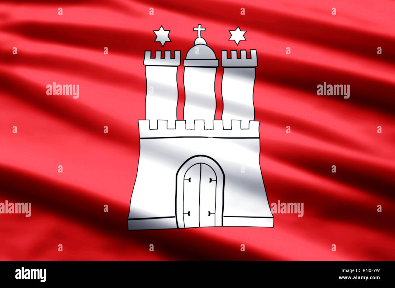 Hamburg stylish waving and closeup flag illustration. Perfect for ...