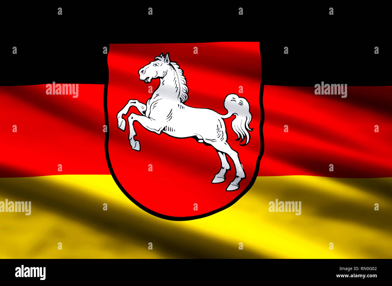 Lower Saxony stylish waving and closeup flag illustration. Perfect for ...