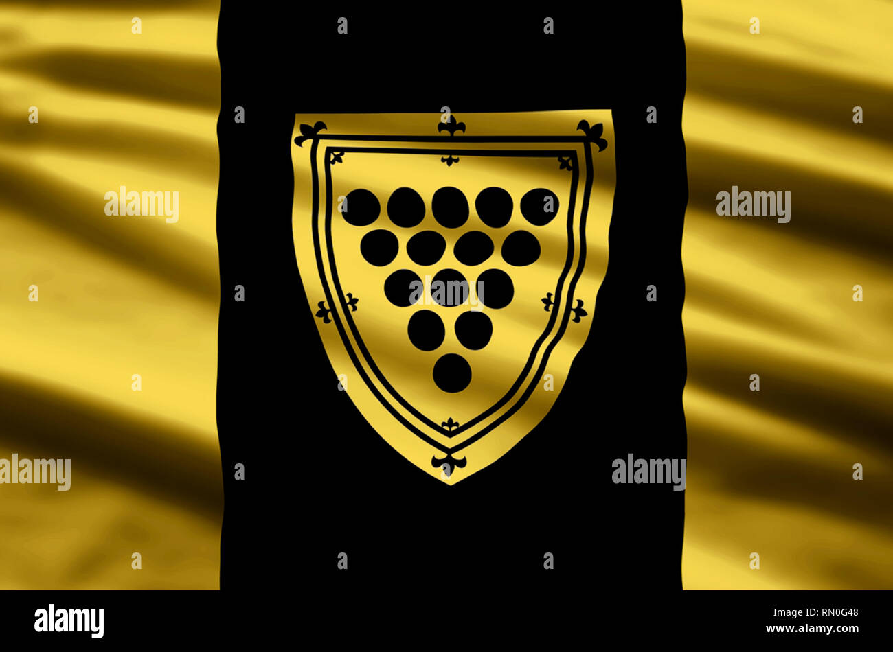 Cornwall Ontario stylish waving and closeup flag illustration. Perfect ...