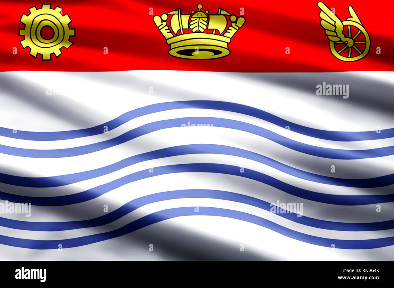 Flag Of Barrie stylish waving and closeup flag illustration. Perfect ...