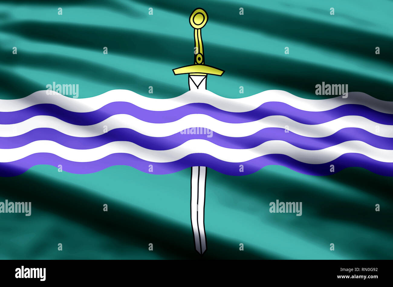 Peterborough Ontario stylish waving and closeup flag illustration ...