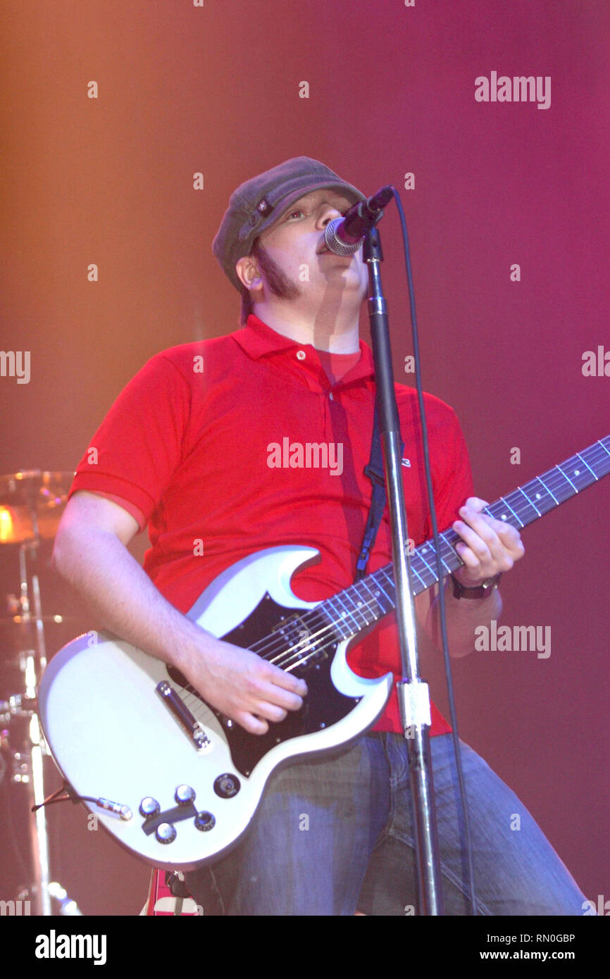 Fall Out Boy singer and guitarist Patrick Stump is shown performing on ...