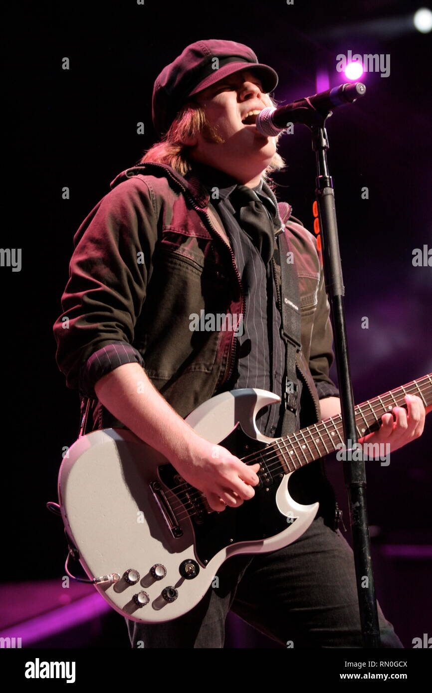 Fall Out Boy singer and guitarist Patrick Stump is shown performing on ...