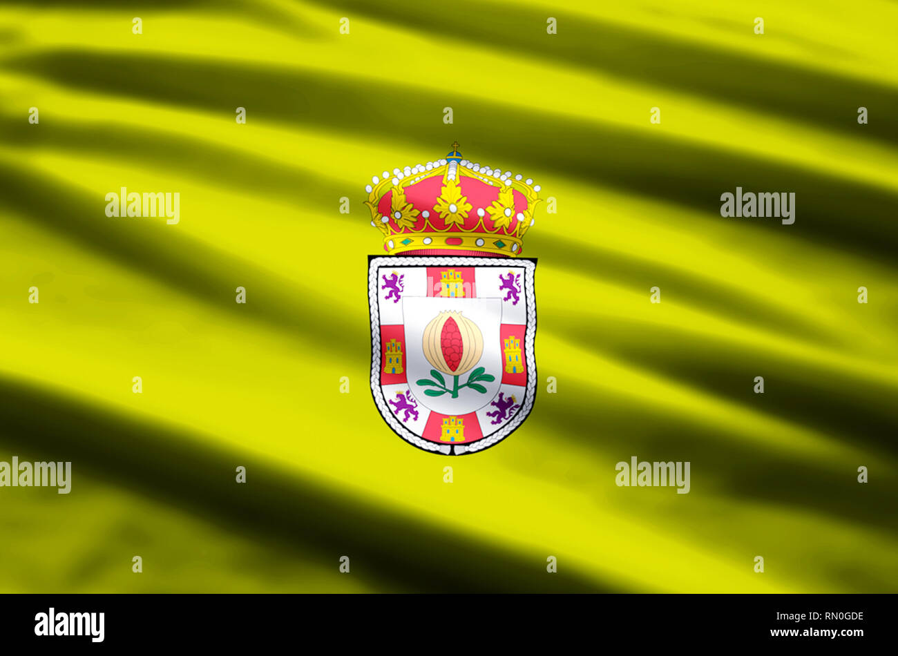 Granada stylish waving and closeup flag illustration. Perfect for ...