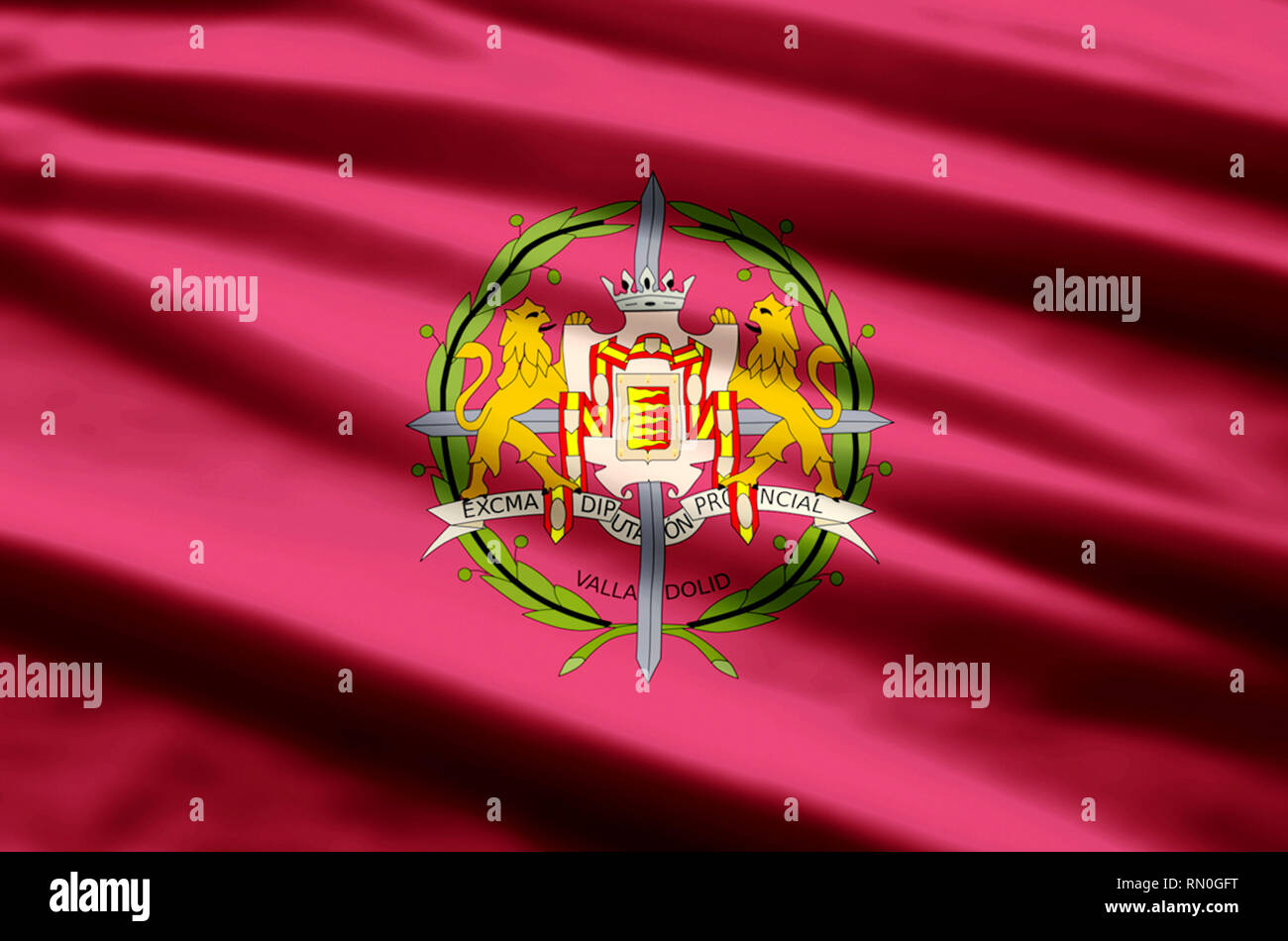 Valladolid stylish waving and closeup flag illustration. Perfect for ...