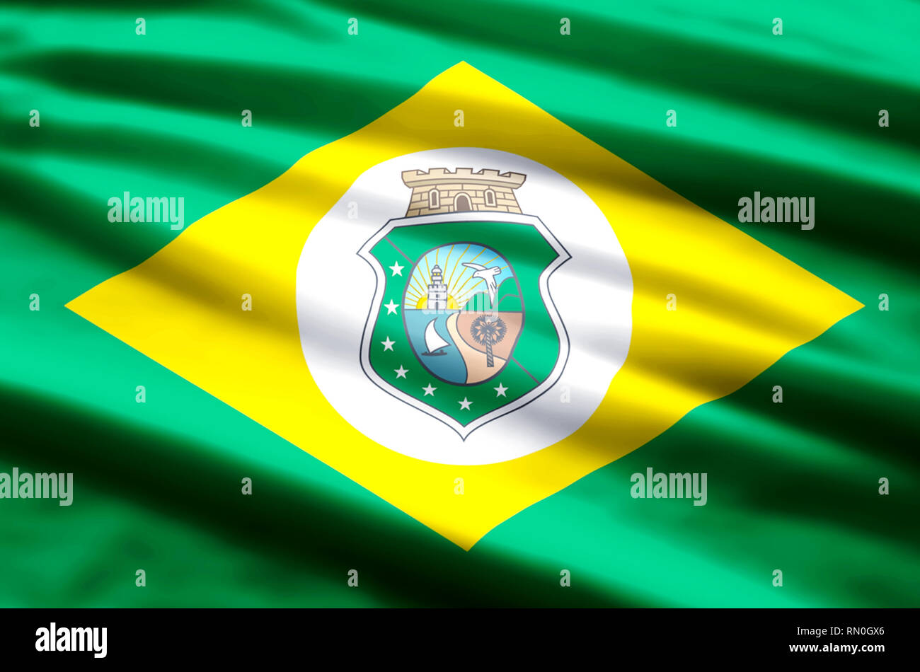 Ceara stylish waving and closeup flag illustration. Perfect for ...