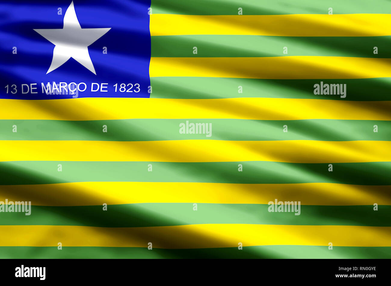 Piaui stylish waving and closeup flag illustration. Perfect for ...