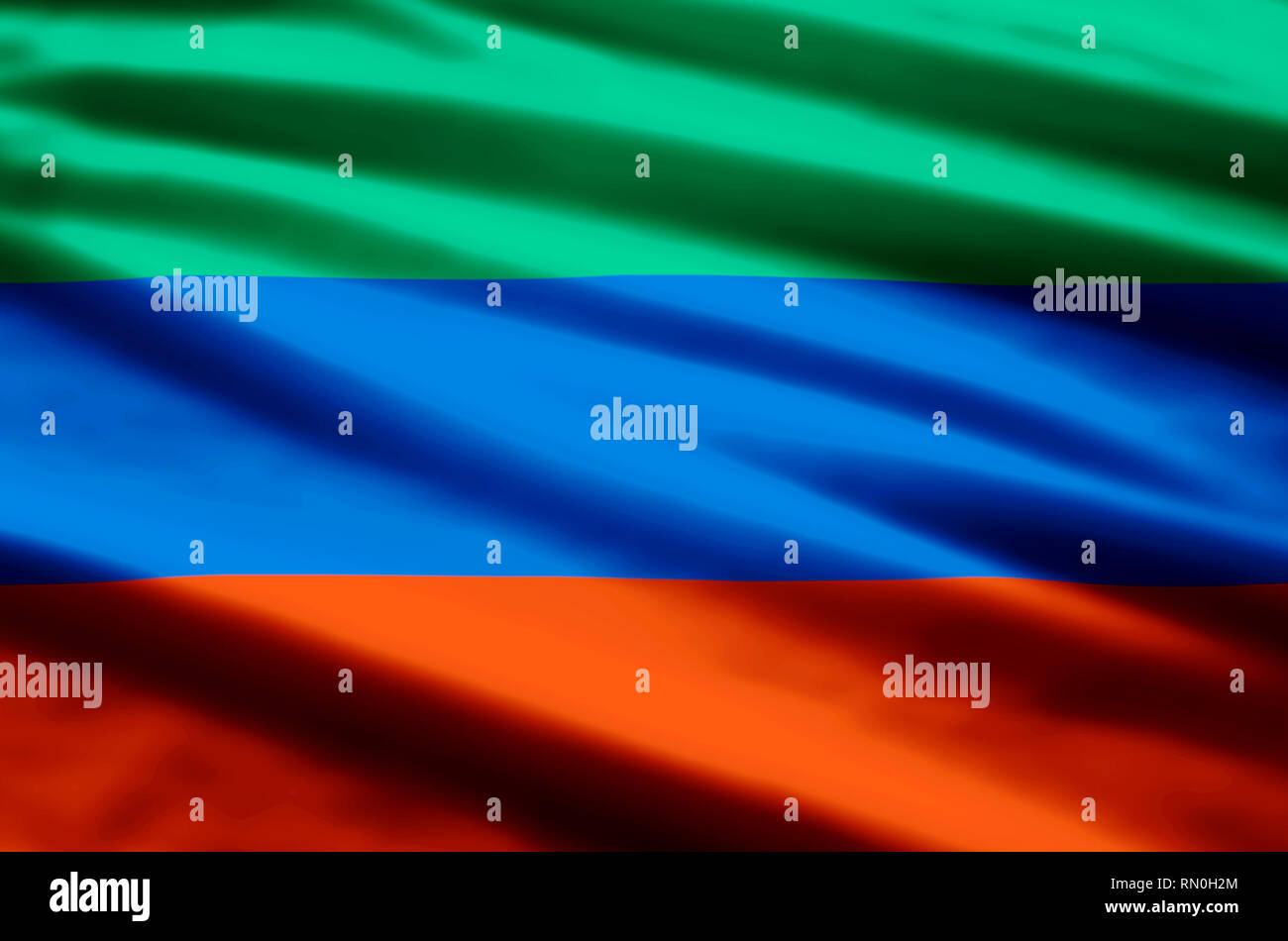 Dagestan stylish waving and closeup flag illustration. Perfect for ...