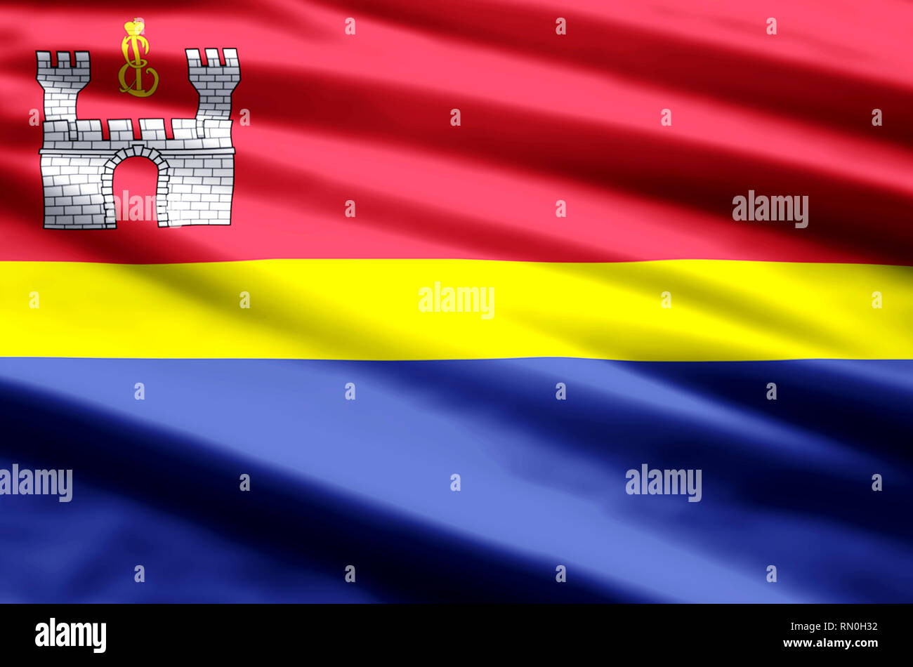 Kaliningrad stylish waving and closeup flag illustration. Perfect for ...