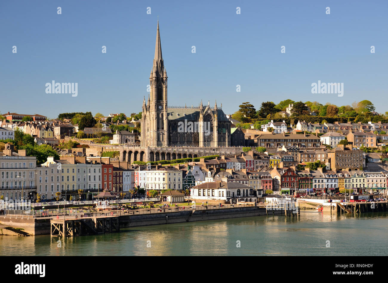 Cobh waterfront and St Colman's cathedral Stock Photo - Alamy