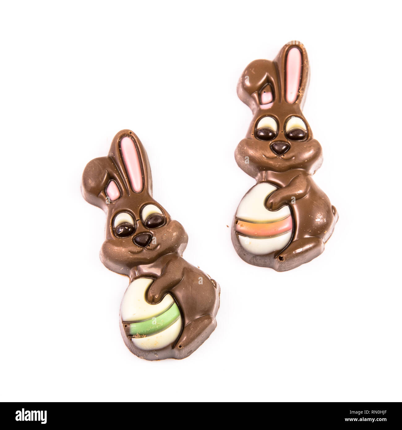 Chocolate bunnies candy for easter celebration Stock Photo - Alamy