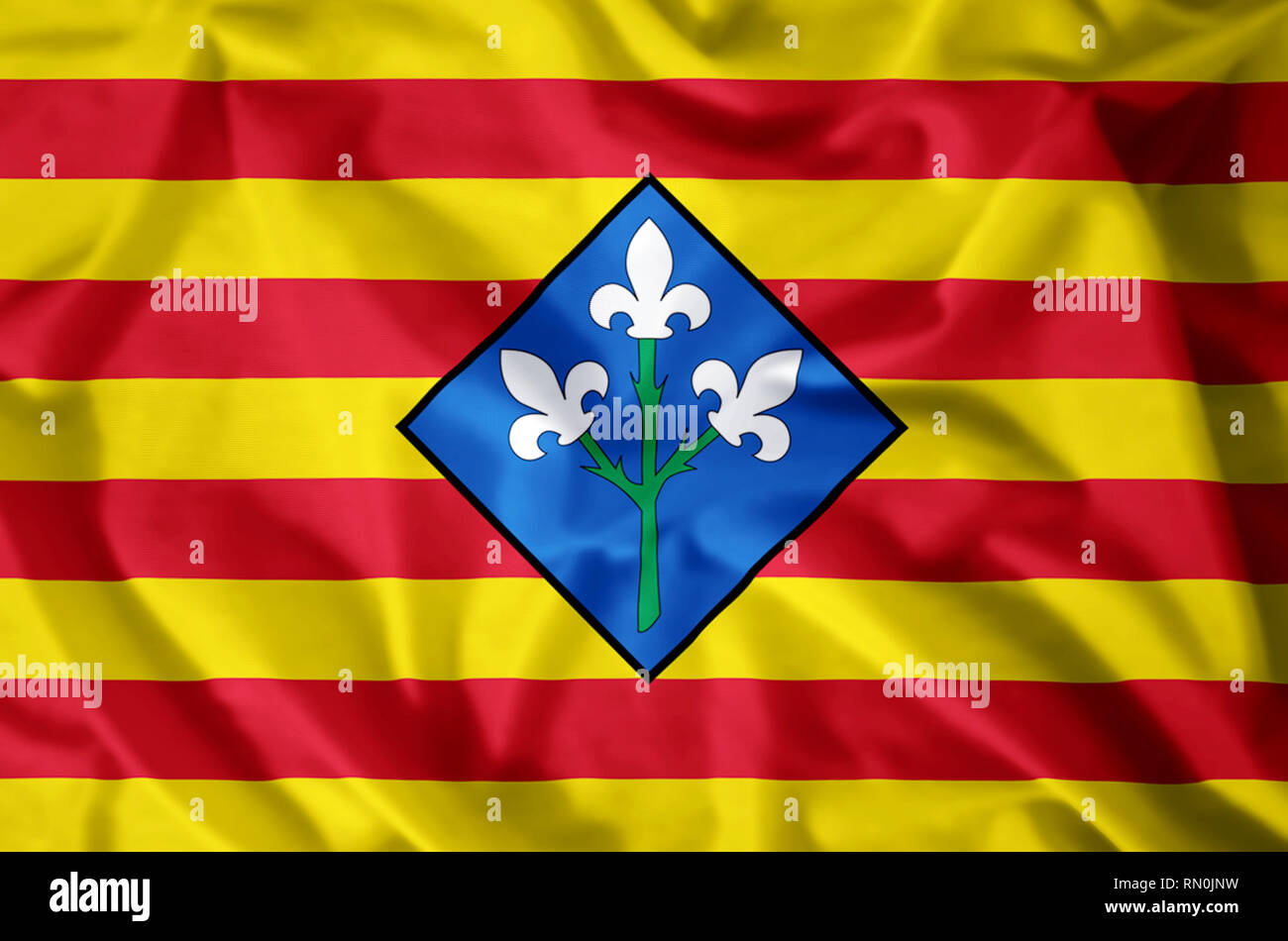 Lerida stylish waving and closeup flag illustration. Perfect for ...