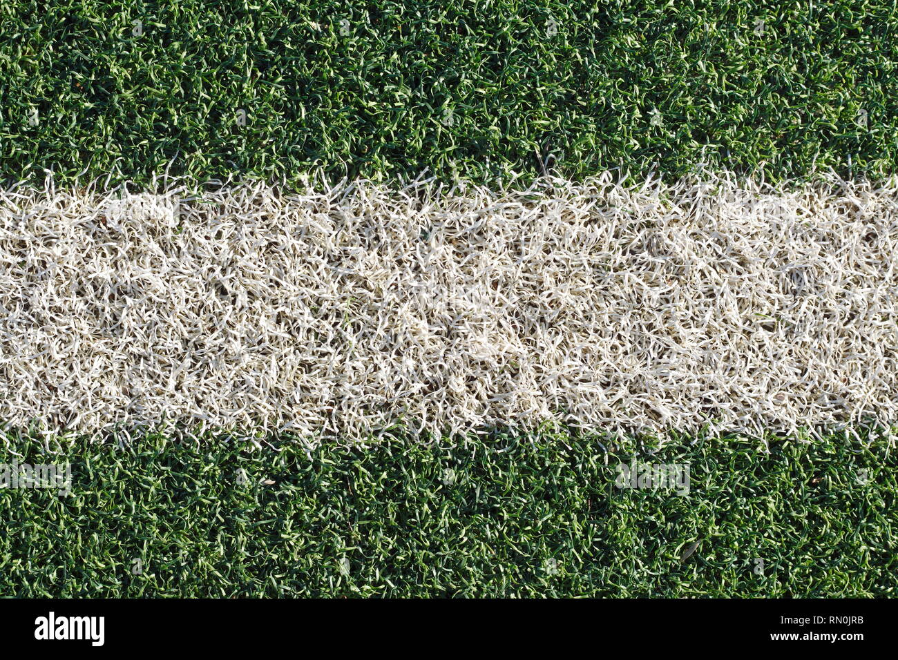 Sideline, chalk mark on the lawn on a football field Stock Photo - Alamy