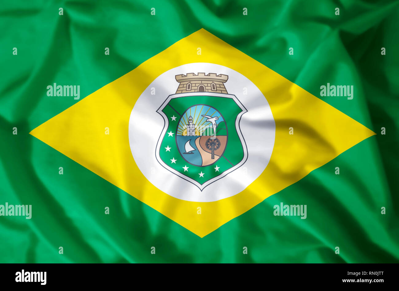 Ceara stylish waving and closeup flag illustration. Perfect for ...