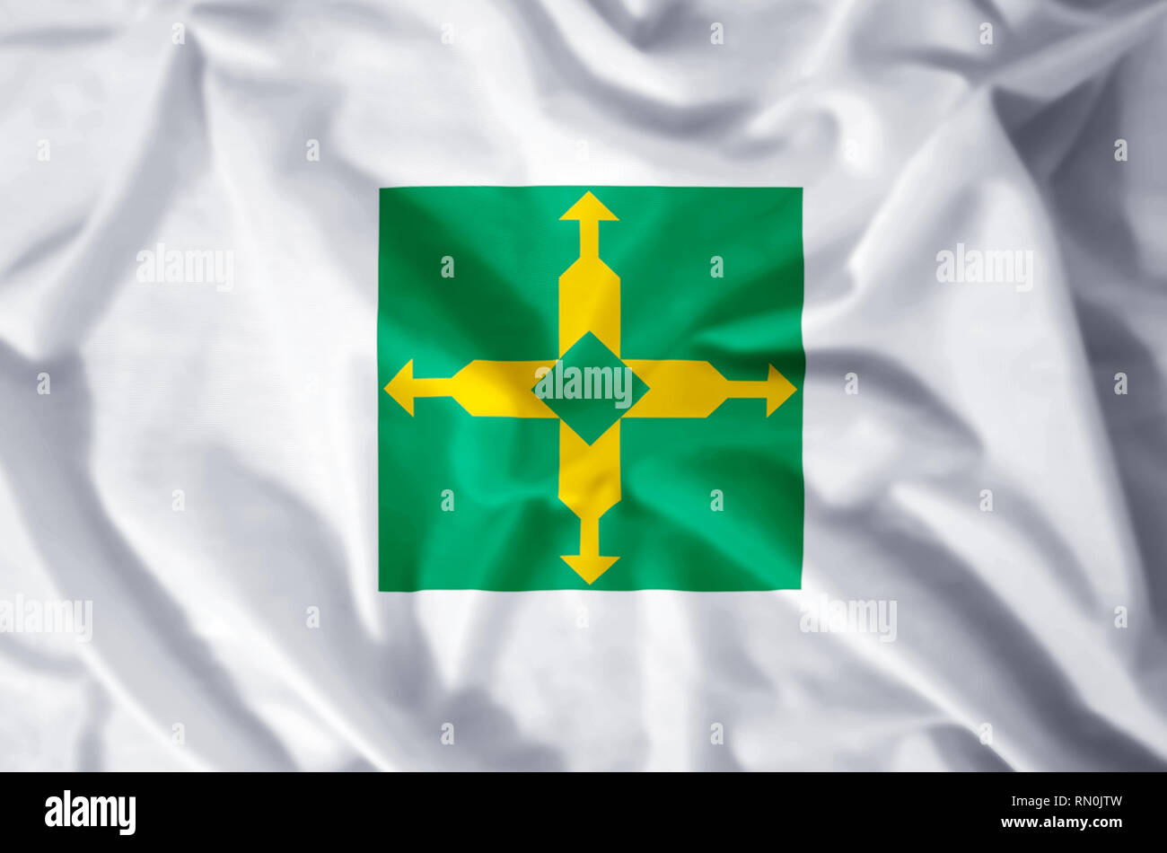 Distrito Federal stylish waving and closeup flag illustration. Perfect ...