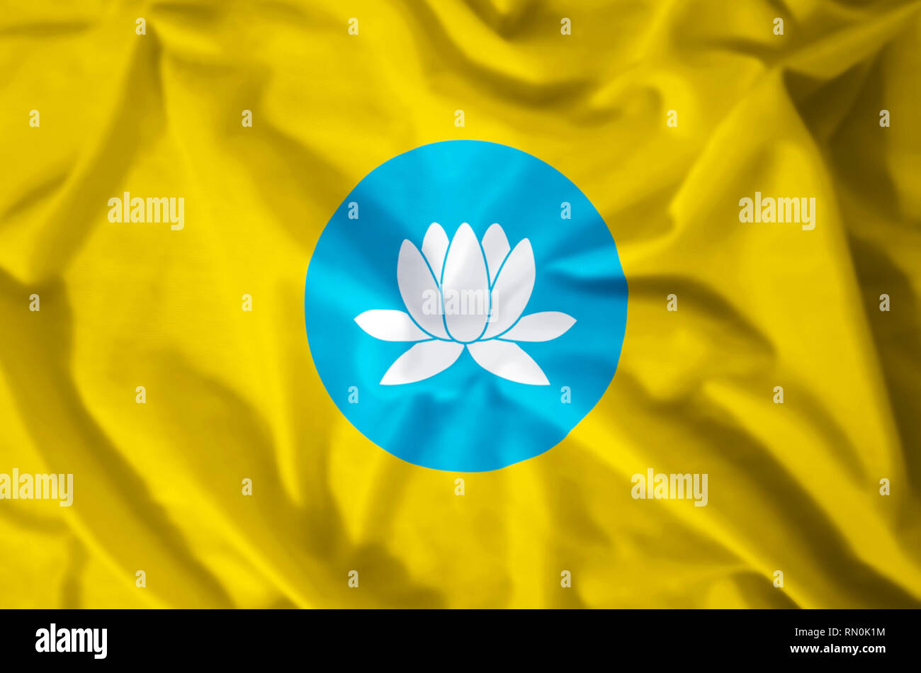Kalmykia stylish waving and closeup flag illustration. Perfect for ...