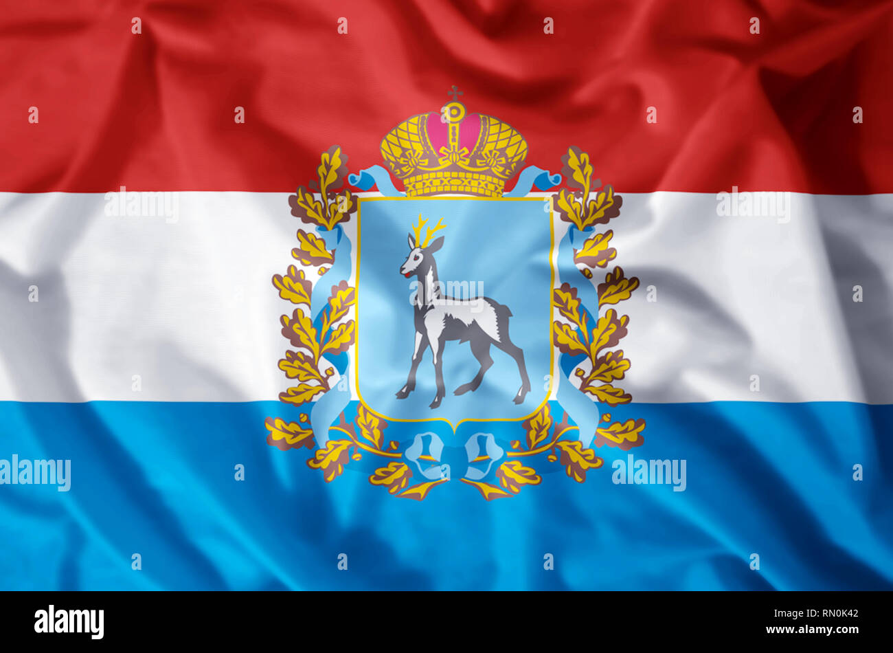 Samara stylish waving and closeup flag illustration. Perfect for ...