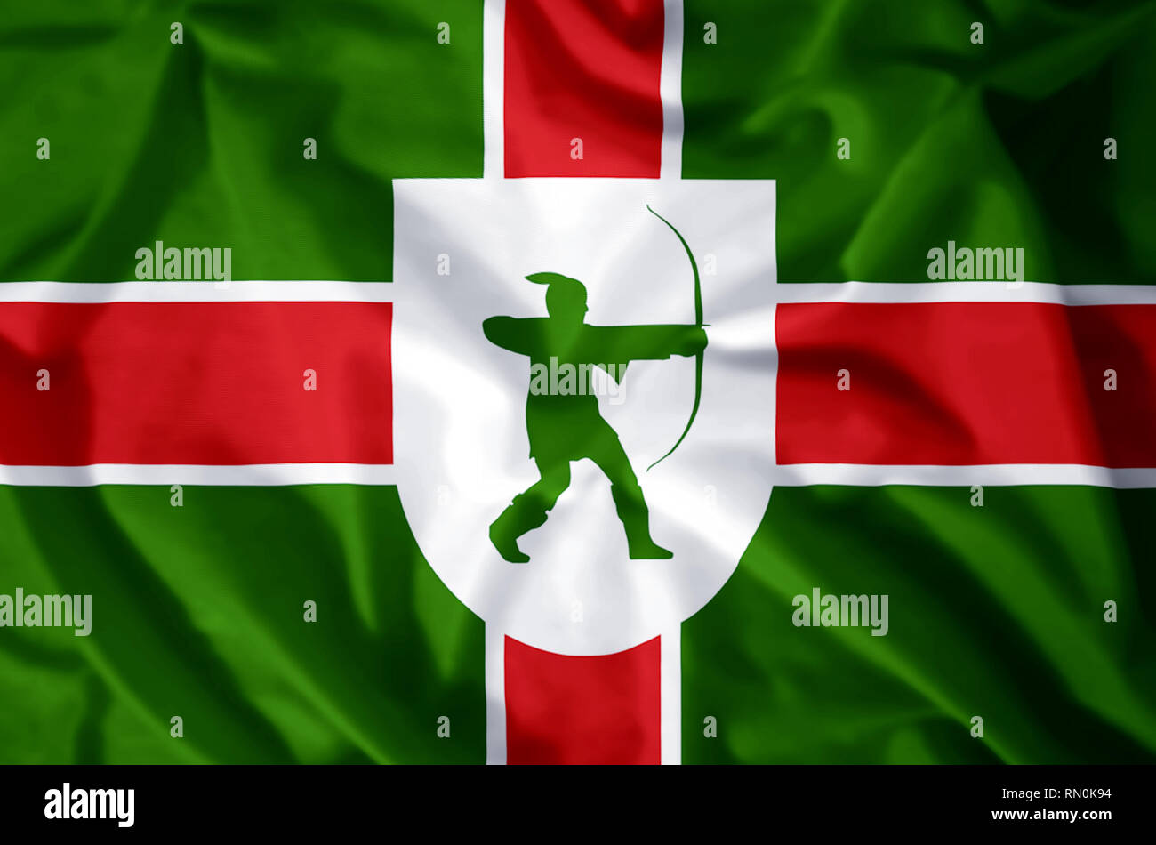 County Nottinghamshire stylish waving and closeup flag illustration ...