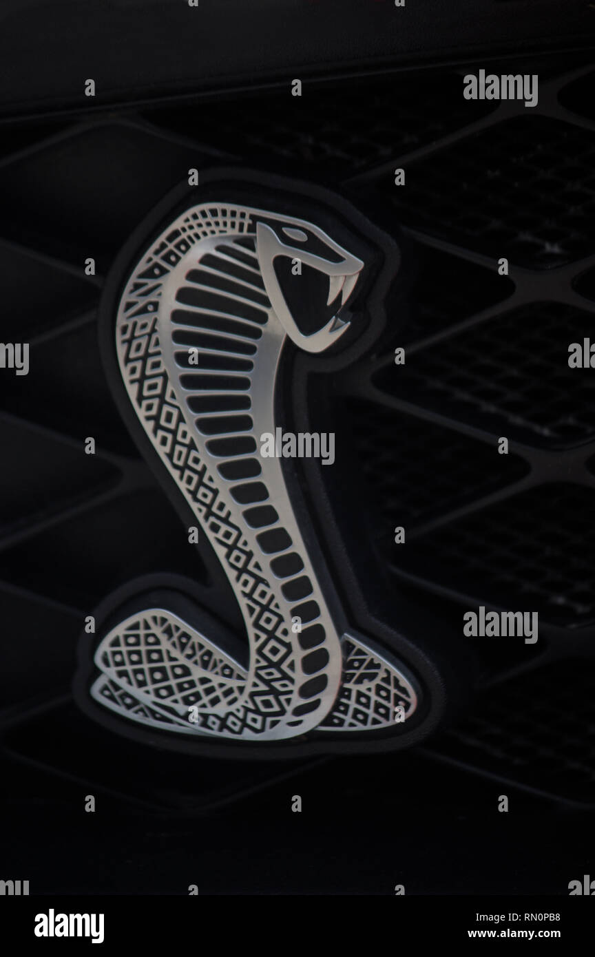 2018-Spain. Cobra-shaped symbol worn on the front of the engine by the ...