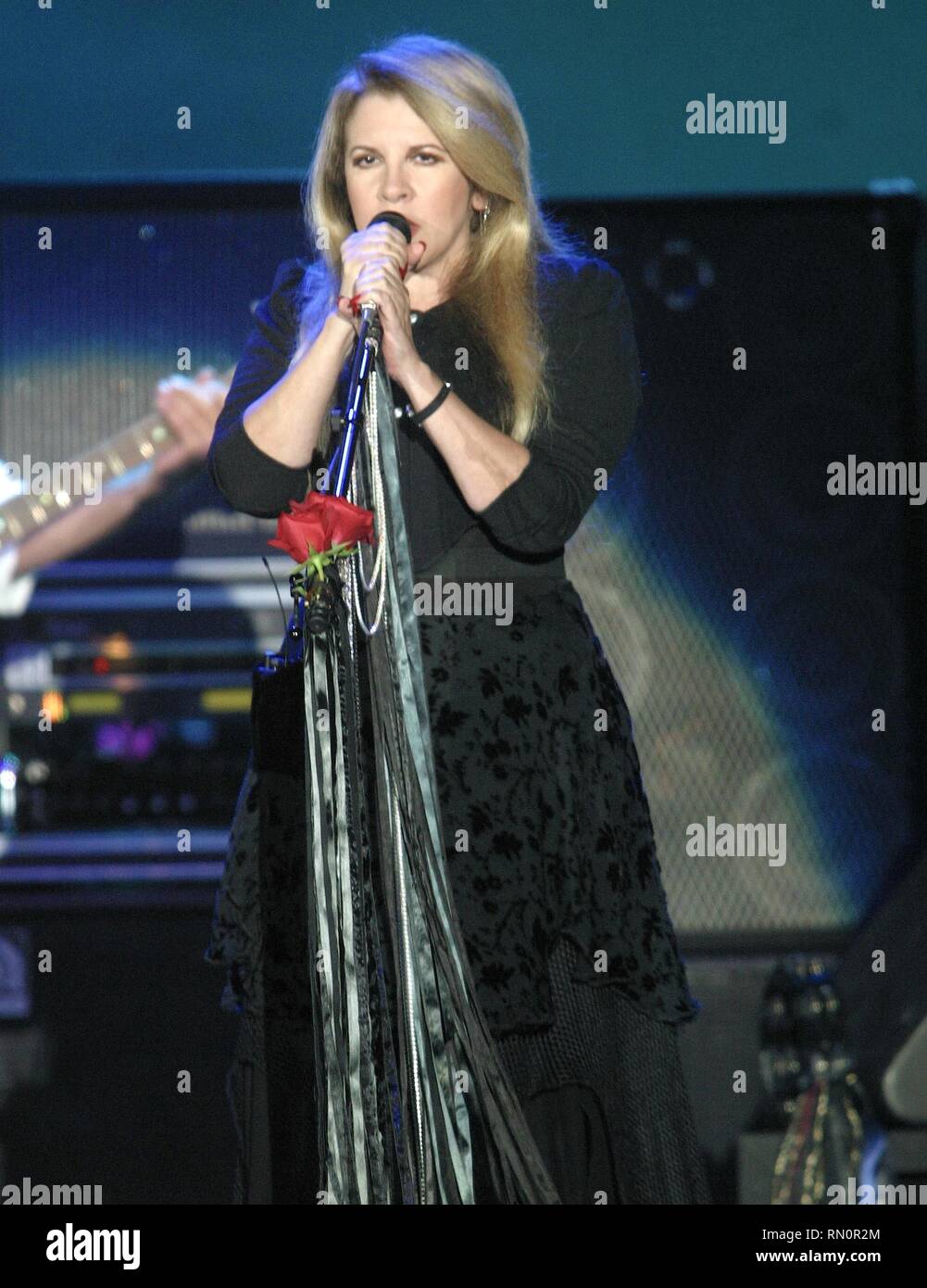 Singer Stevie Nicks of Fleetwood Mac is shown performing on stage ...