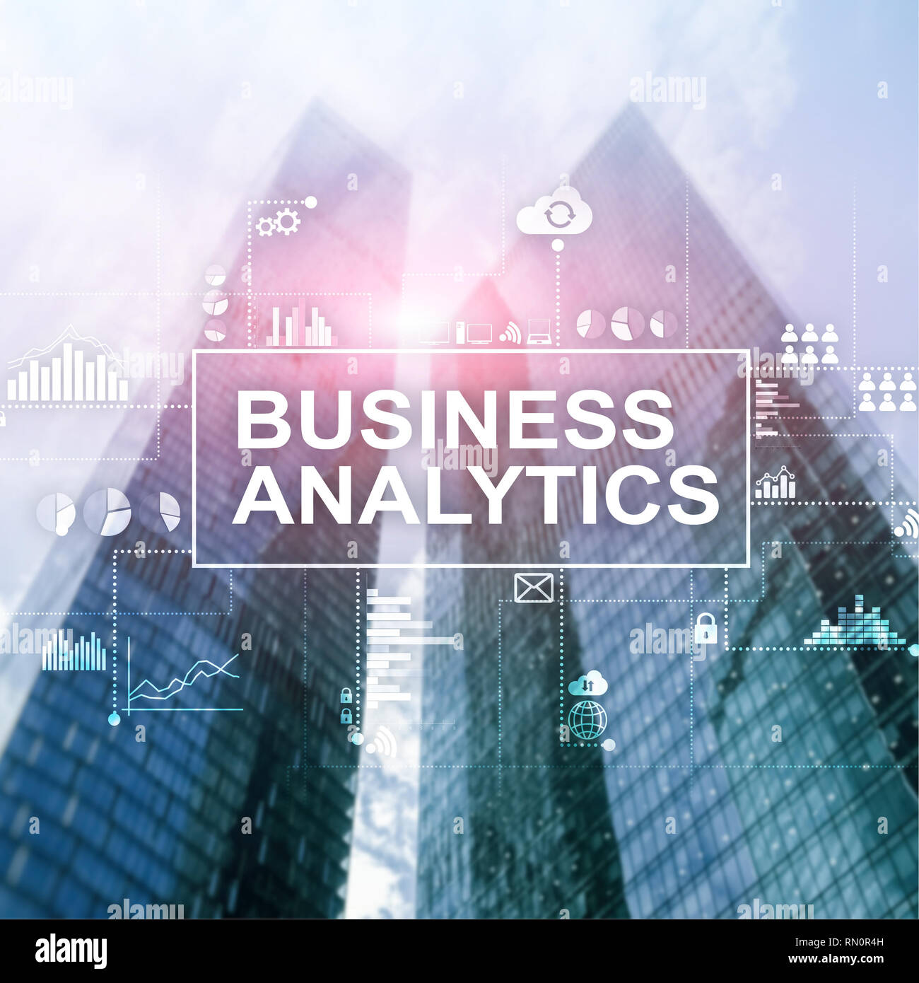 Business analytics concept on double exposure background Stock Photo ...