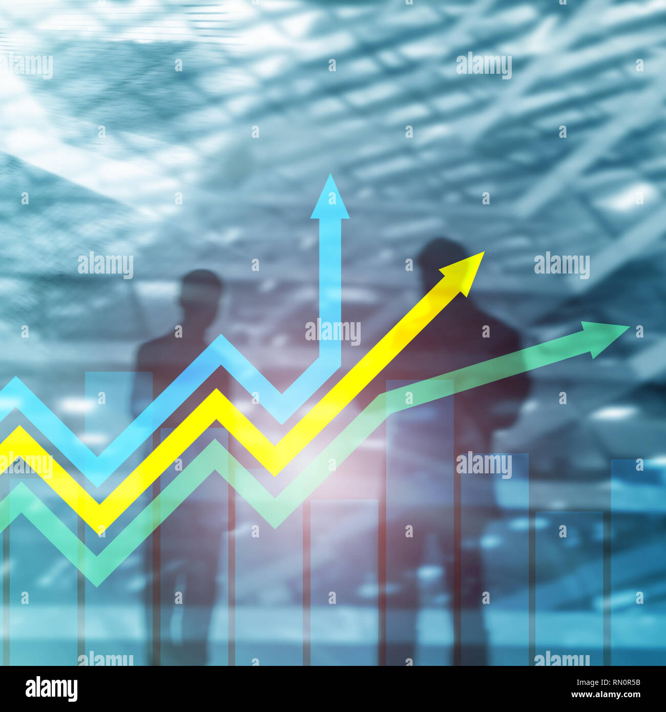 Financial growth arrows graph. Investment and trading concept Stock ...