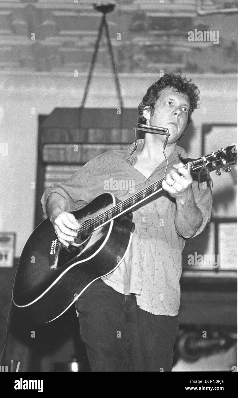 Musician Steve Forbert is shown performing on stage during a "live ...