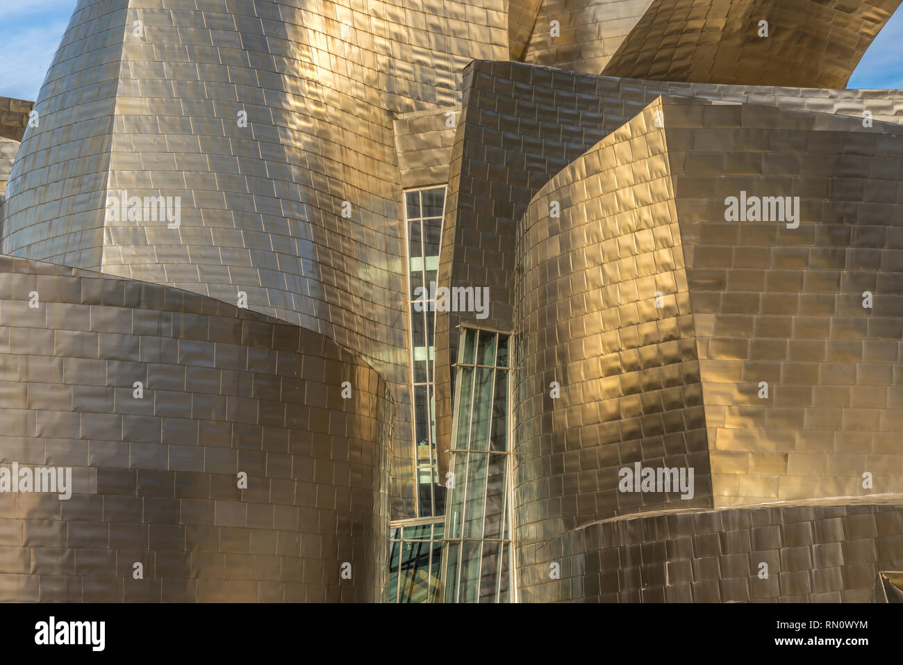 Bilbao, Basque Country, Spain. March 26, 2017.: Facade of Guggenheim ...