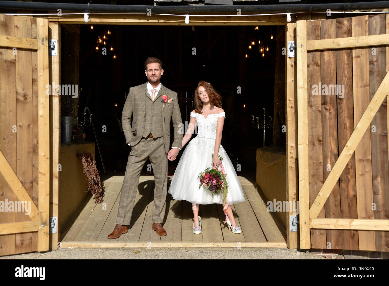 A beautiful couple get married in a romantic Farm location- she is a ...