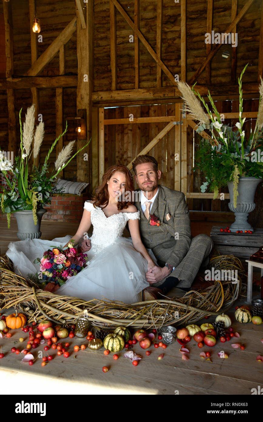 A beautiful couple get married in a romantic Farm location- she is a ...
