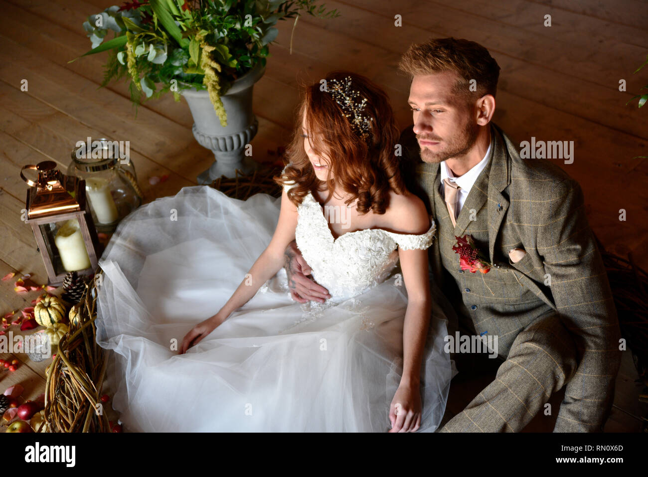 A beautiful couple get married in a romantic Farm location- she is a ...