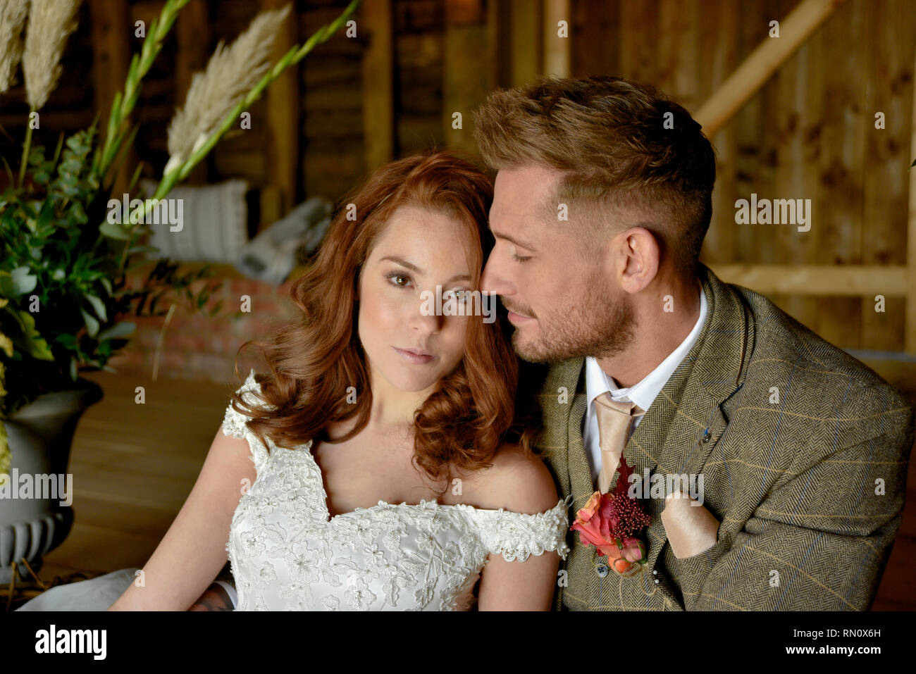 A beautiful couple get married in a romantic Farm location- she is a ...