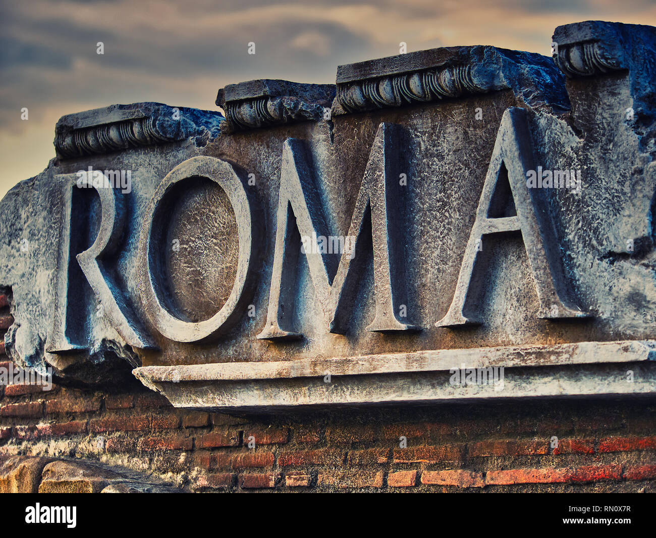 Roma or Rome Ancient Empire Text Stock Photo - Alamy