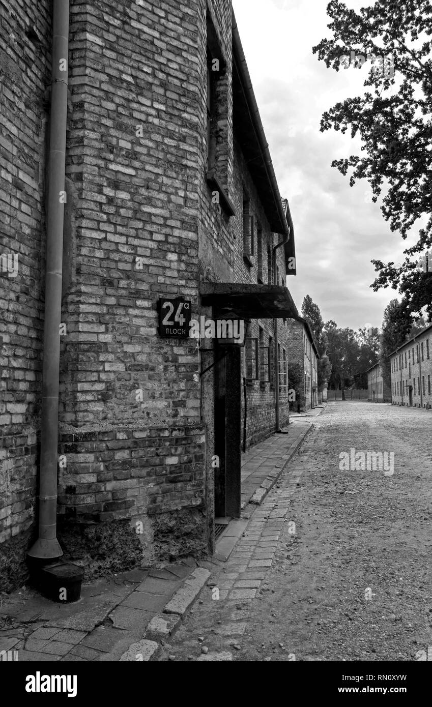 Building Block 24a in the Auschwitz concentration camp in Poland Stock ...