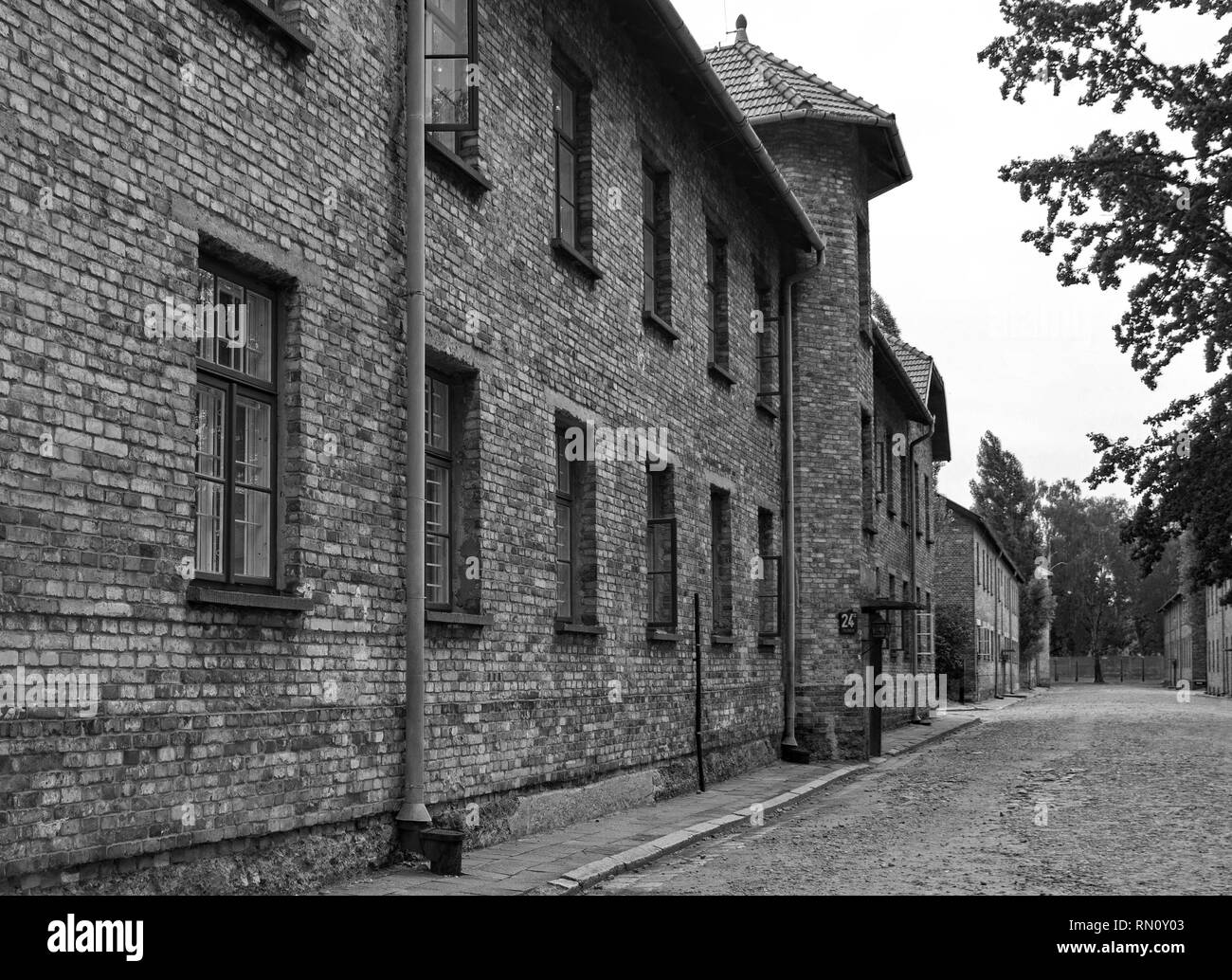 Building Block 24a in the Auschwitz concentration camp in Poland Stock ...