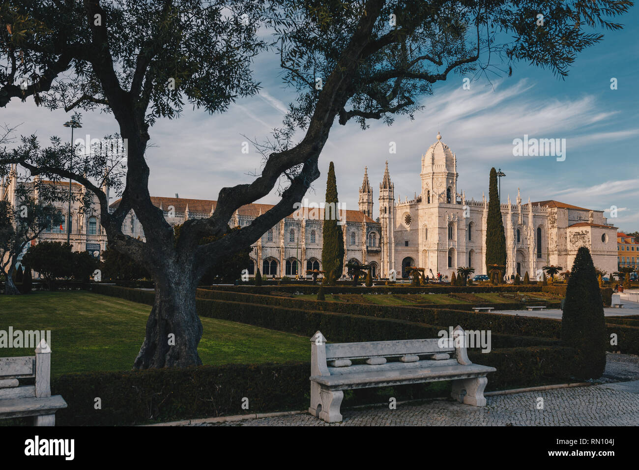 Sunset at Jeronimos Monastery in Belem, Lisbon, Portugal. Unesco World ...